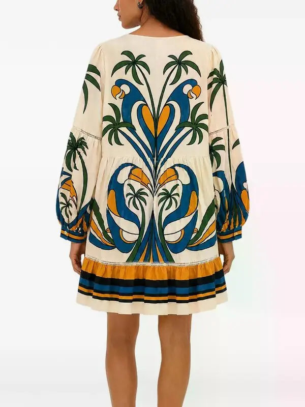Farm Rio Tropical-graphic Ruffled Mini Dress