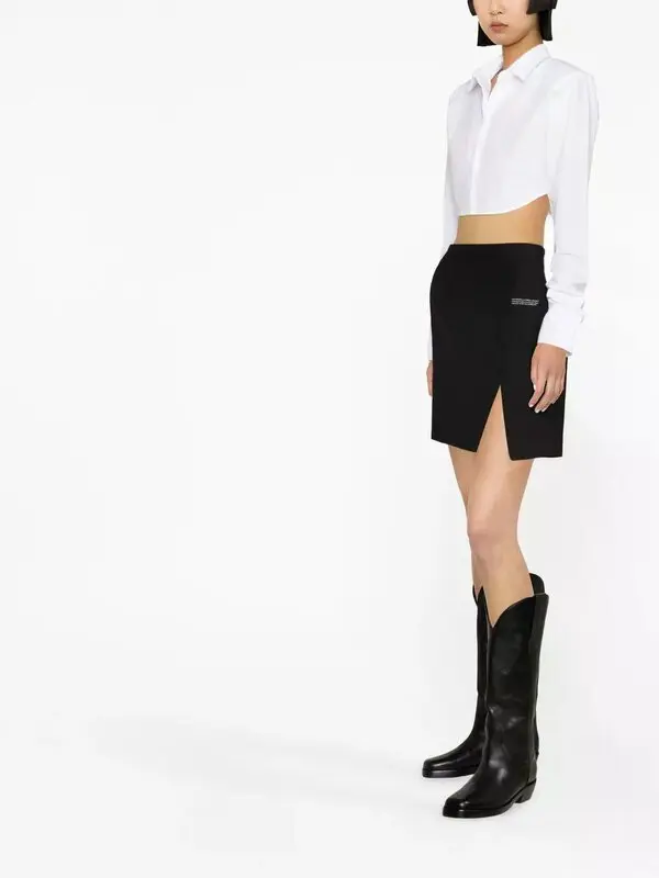 Off-White Slogan-print Miniskirt - Black