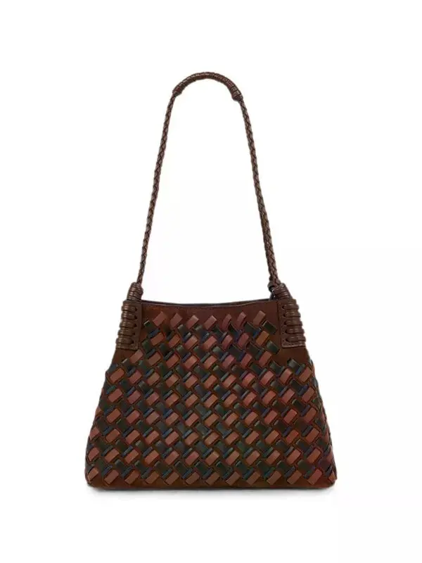 Etro Small Libra Tote Bag In Suede And Woven Leather