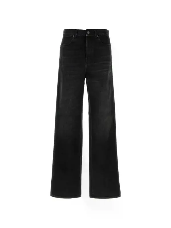 Gucci Web-stripe Wide-leg Jeans - Black