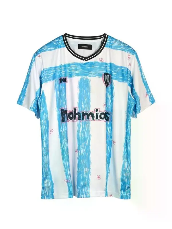 NAHMIAS Scribble-print T-shirt - Blue