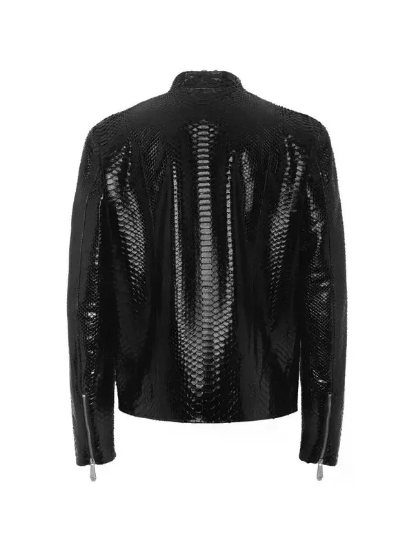 Philipp Plein Python Leather Moto Jacket