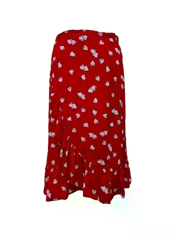 Miu Miu Strawberry-print Wrap Skirt - Red