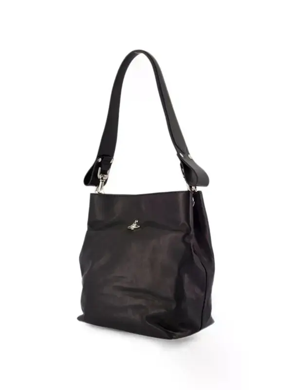 VIVIENNE WESTWOOD Small Lottie Leather Shoulder Bag - Black