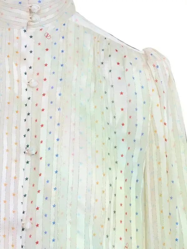 Valentino Garavani Star-print Silk Blouse