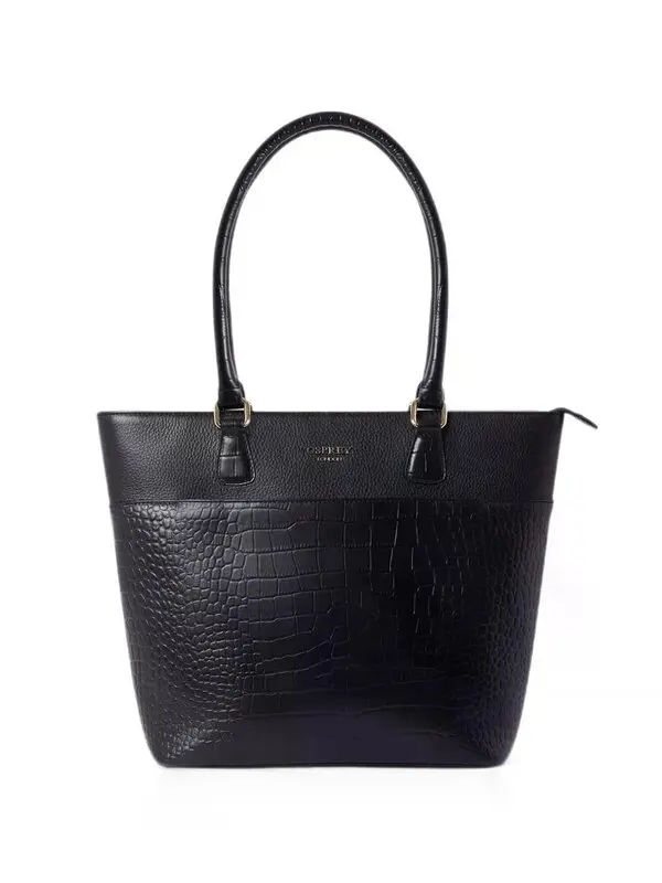 OSPREY Kellie Croc-effect Pebbled Tote Bag - Black
