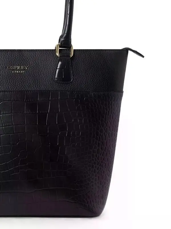 OSPREY Kellie Croc-effect Pebbled Tote Bag - Black