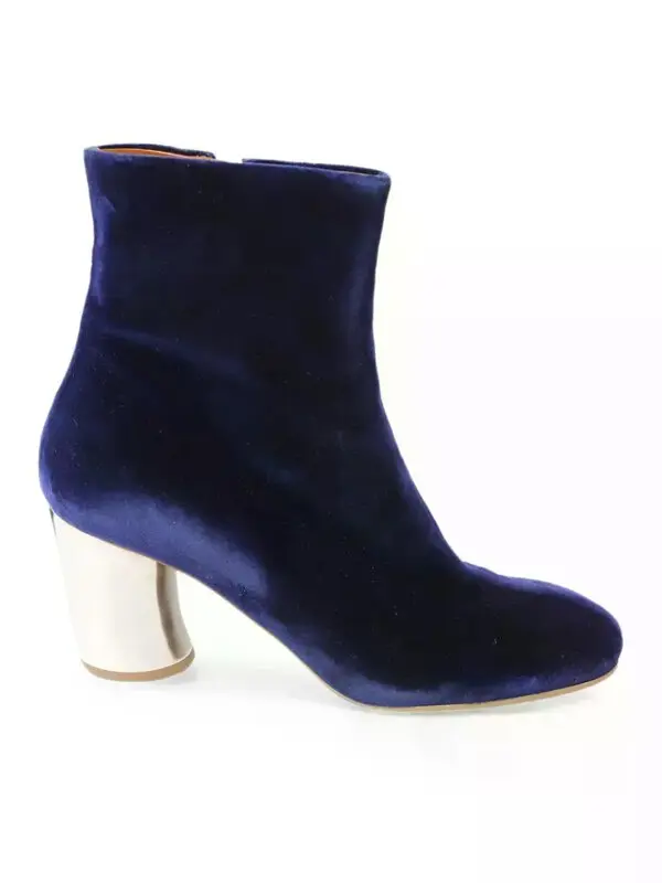 Proenza Schouler Velvet Block-heel Ankle Boots - Blue