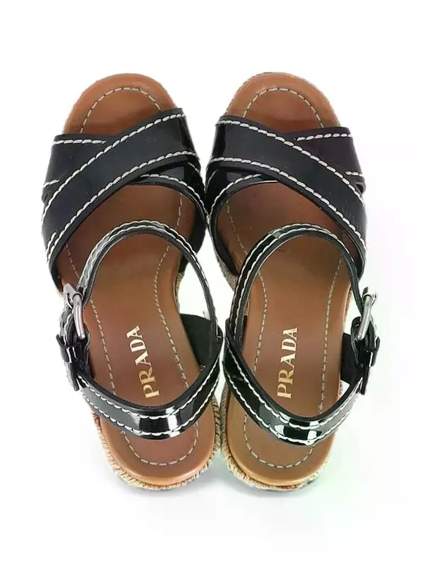 Prada Cross-strap Wedge Espadrilles