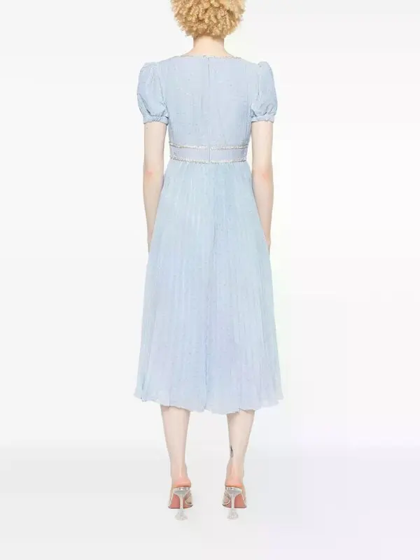 SELF-PORTRAIT Pleated Chiffon Midi Dress
