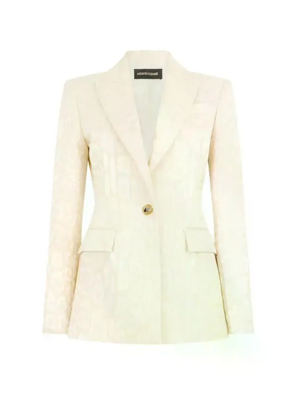 Roberto Cavalli Leopard-jacquard Single-breasted Blazer
