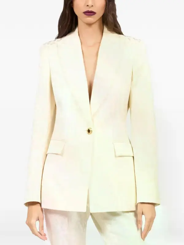 Roberto Cavalli Leopard-jacquard Single-breasted Blazer