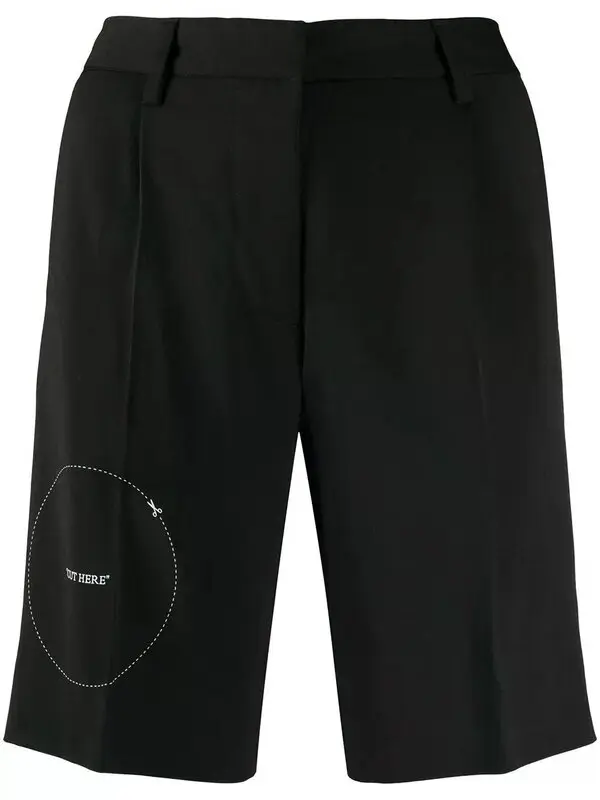 Off-White Embroidered-detail Tailored Shorts - Black