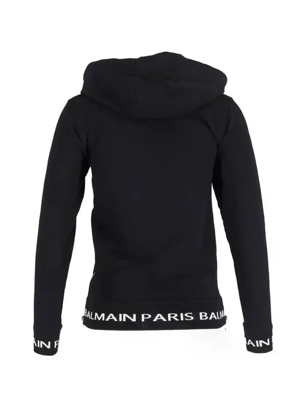 Balmain Logo-print Zip-detail Hoodie