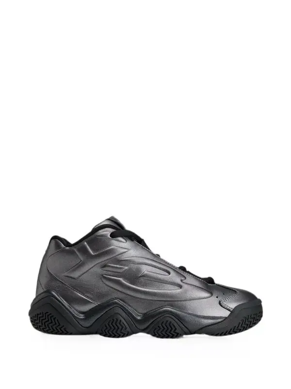 Y3 Megaball Sculptural Leather Sneakers - Silver