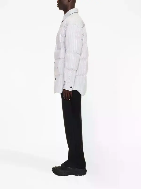 Off-White Striped Padded Shirt Jacket