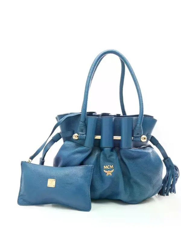 Mcm 2000s Tassel-detail Leather Shoulder Bag - Blue
