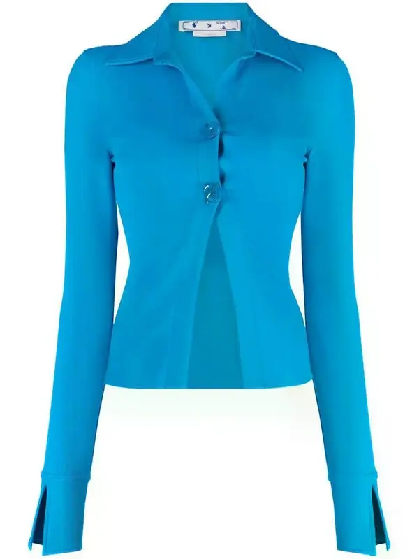 Off-White Sleek Long-sleeved Shirt - Blue
