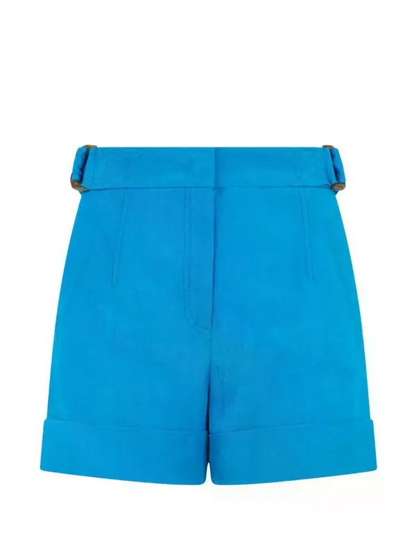 Alberta Ferretti Belted Turn-up Shorts - Blue