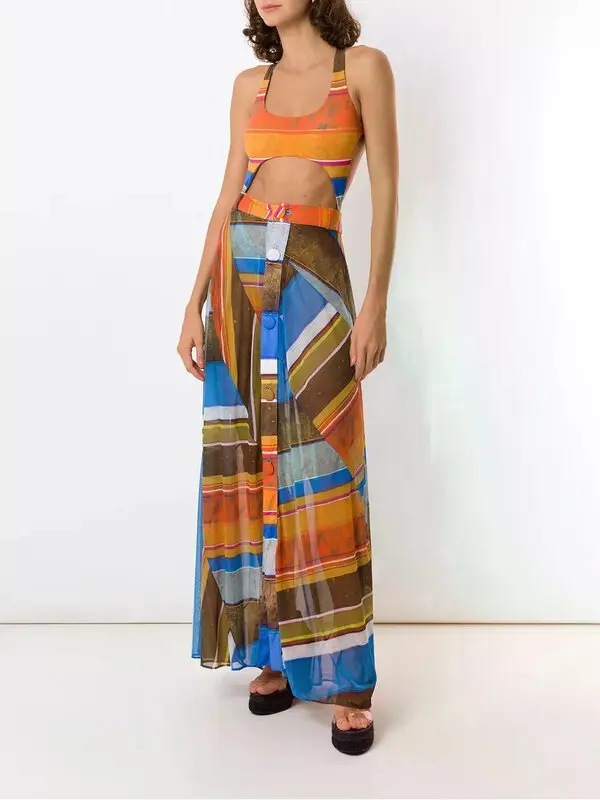 AMIR SLAMA Silk Long Skirt
