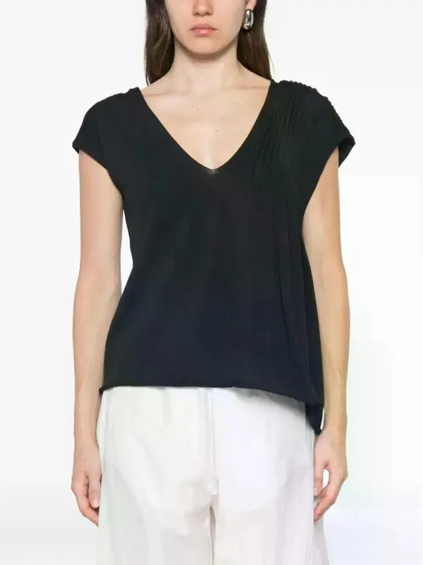 Liviana Conti Pleated V-neck Top