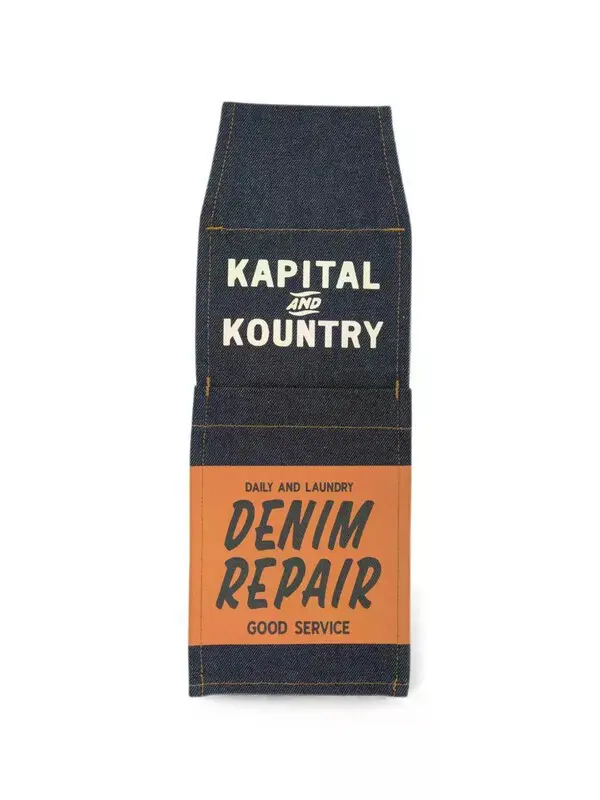Kapital Denim Pulp Logo-print Phone Holder - Blue