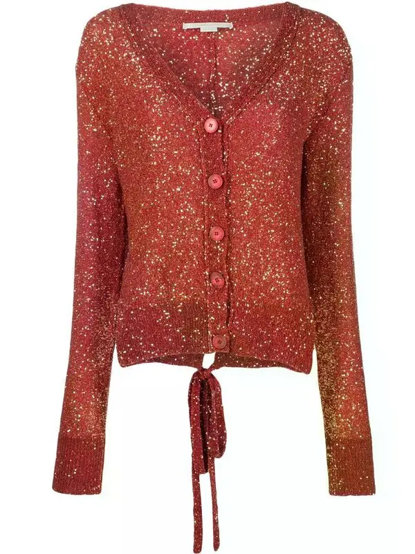 Stella McCartney Sequin-embellished Cardigan - Red