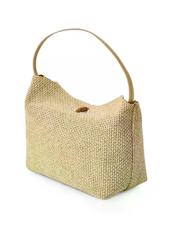 Christopher Esber Turnlock Raffia Shoulder Bag