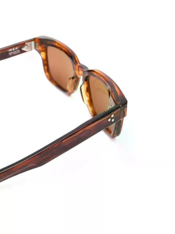 JACQUES MARIE MAGE Tortoiseshell-effect Rectangle-frame Sunglasses