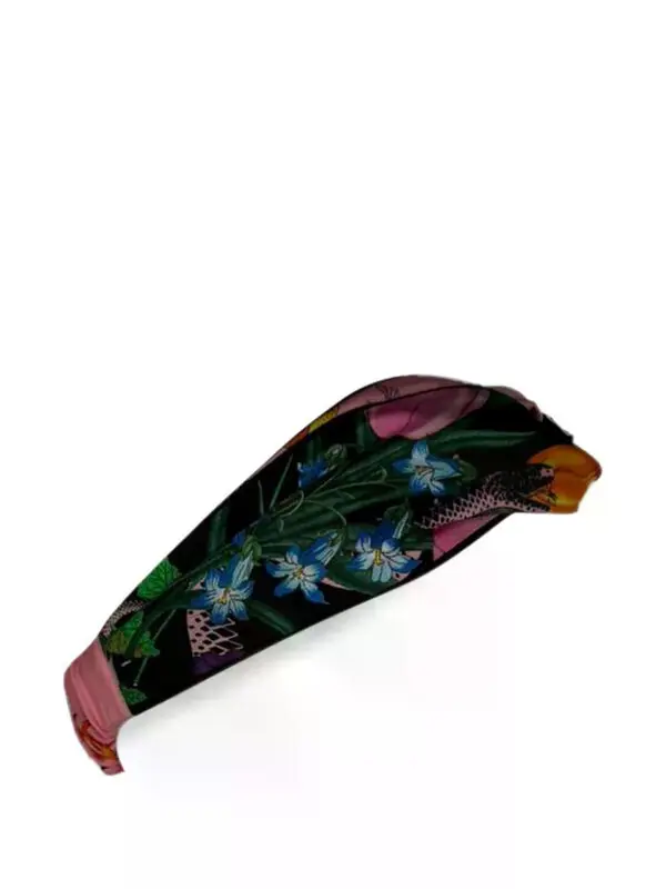 Gucci Floral-print Silk Headband - Black