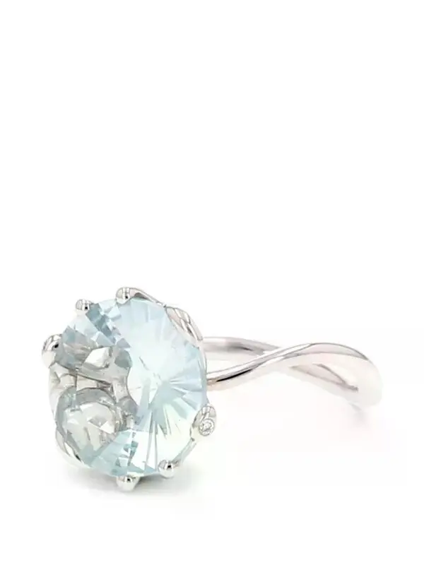 Dior Aquamarine And Diamond Ring