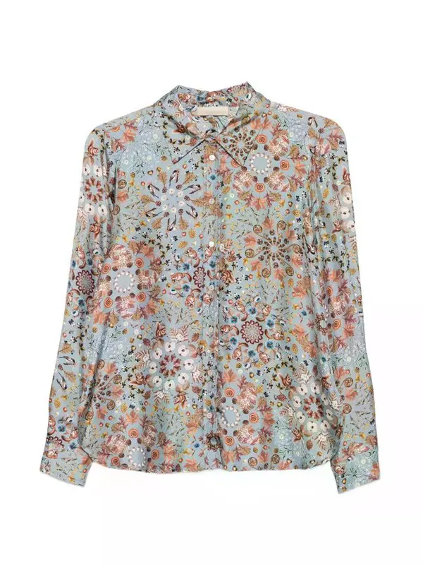 Momoni Floral Print Silk Shirt