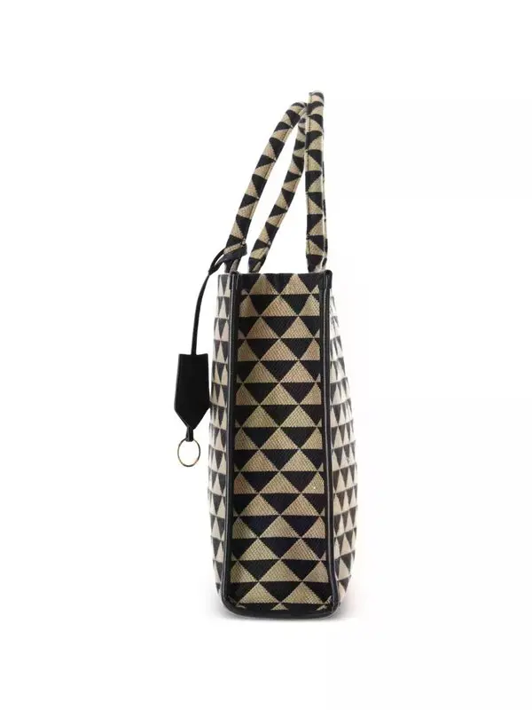 Prada Symbole Embroidered Tote Bag - Neutrals