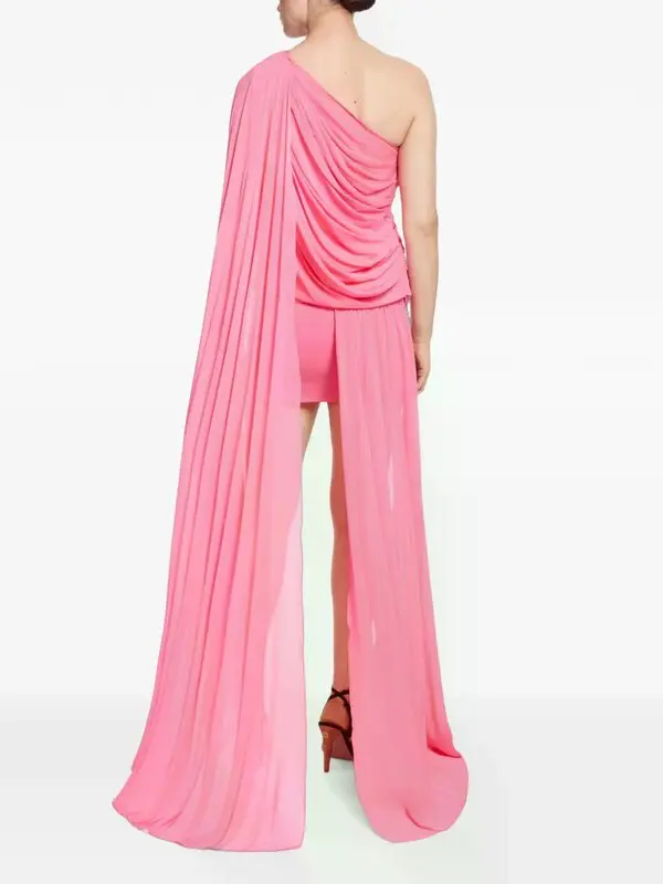 Elie Saab One-shoulder Draped Mini Dress