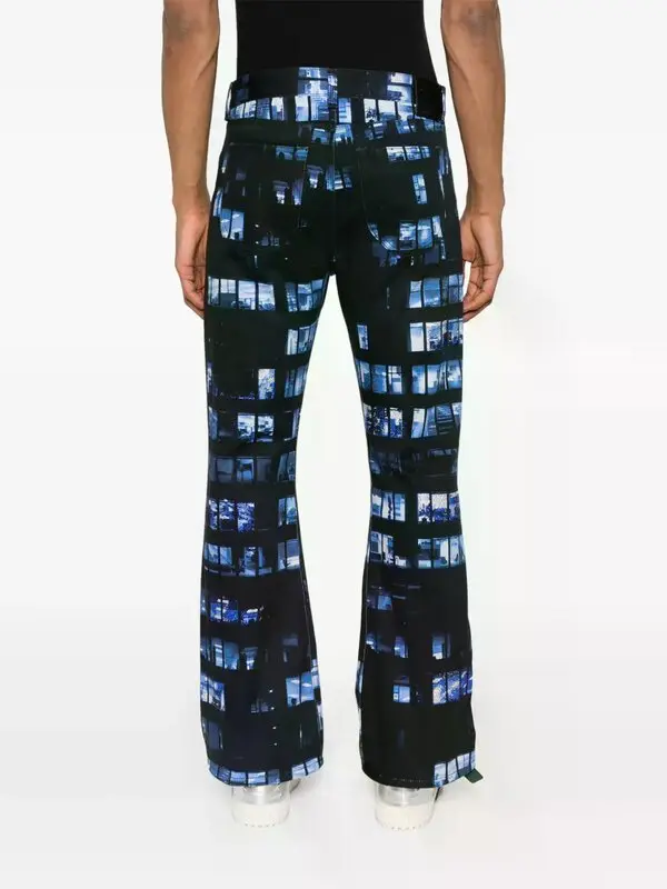 Off-White Windows-print Flared Jeans