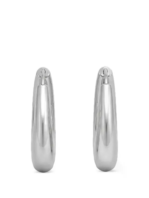 YOJ Midi Eclipse Hoop Earrings - Silver