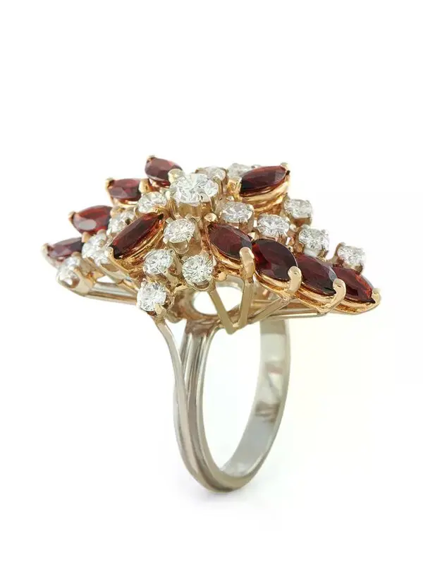 LB EXCLUSIVE Diamond And Garnet Ring - Silver