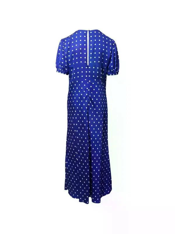 SELF-PORTRAIT Polka-dot Ruched Midi Dress