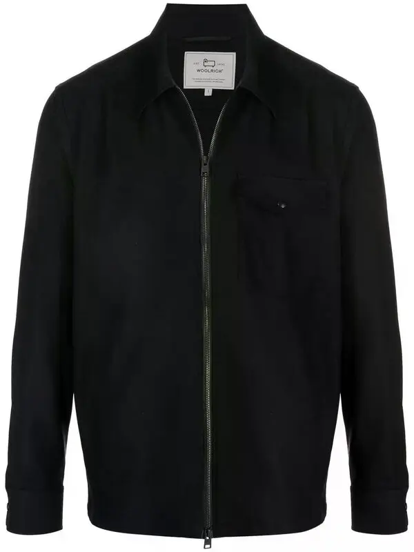 Woolrich Virgin Wool Shirt Jacket - Blue
