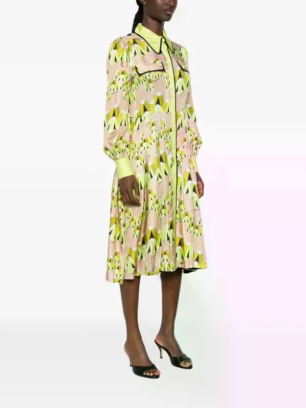 MARCO BOLOGNA Geometric-print Midi Bdress - Neutrals