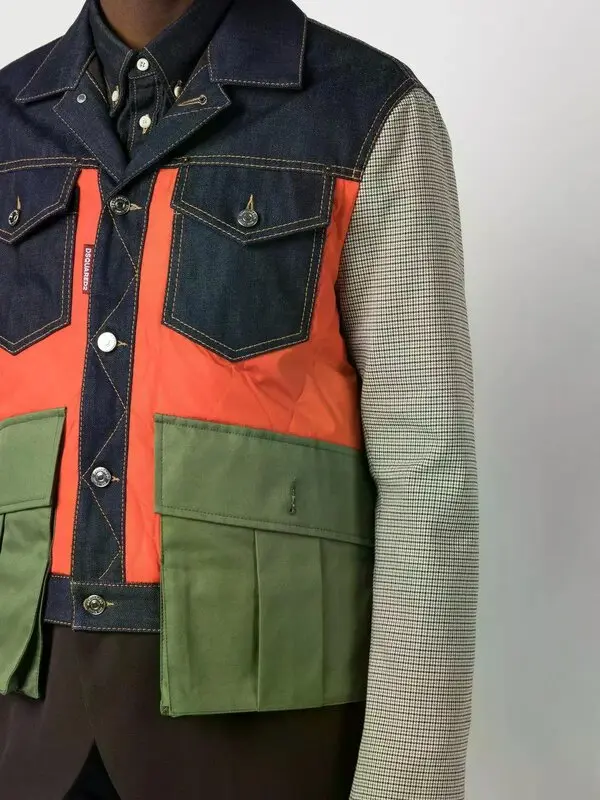 Dsquared2 Patchwork Buttoned Jacket