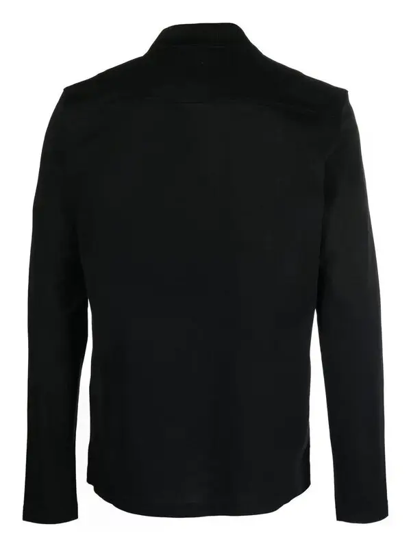 DIESEL® Logo Embroidered Long-sleeve Polo Shirt - Black
