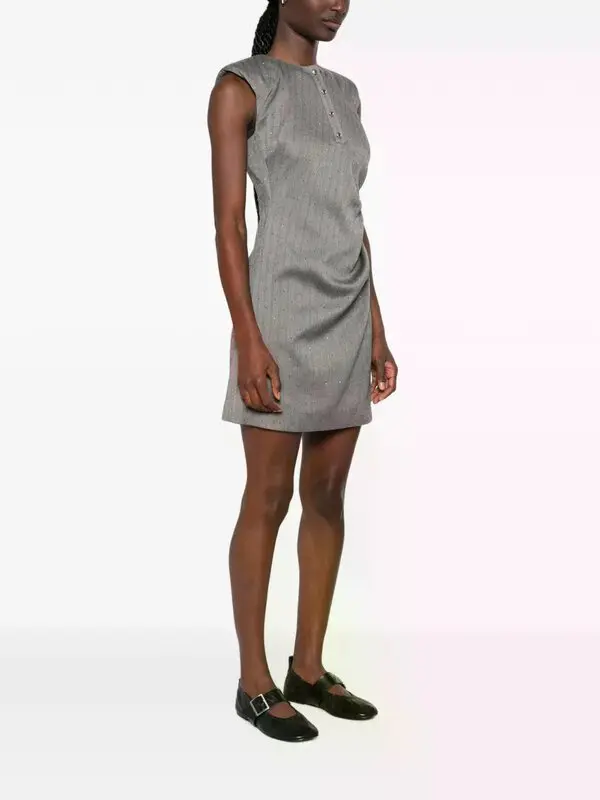 Maje Herringbone-pattern Sleeveless Mini Dress