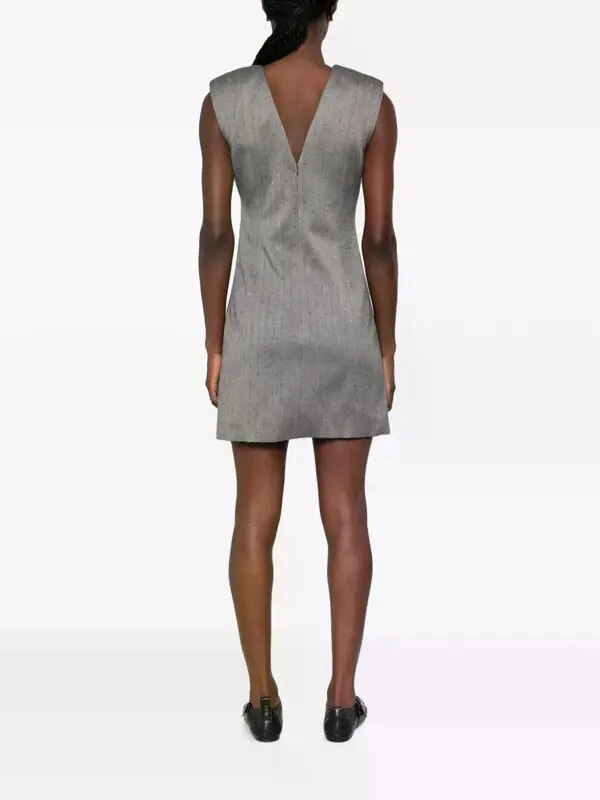 Maje Herringbone-pattern Sleeveless Mini Dress