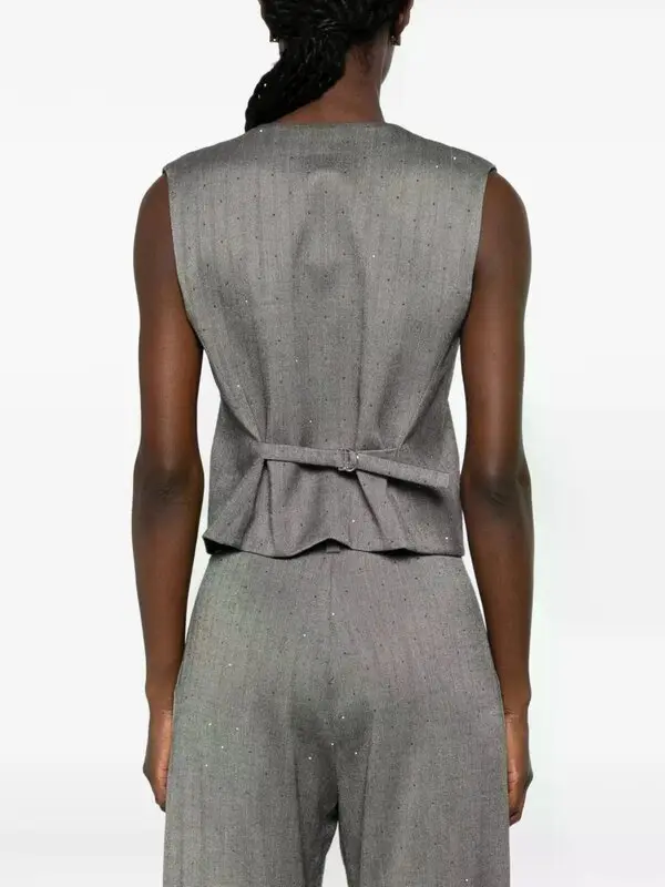 Maje Striped Buttoned Waistcoat