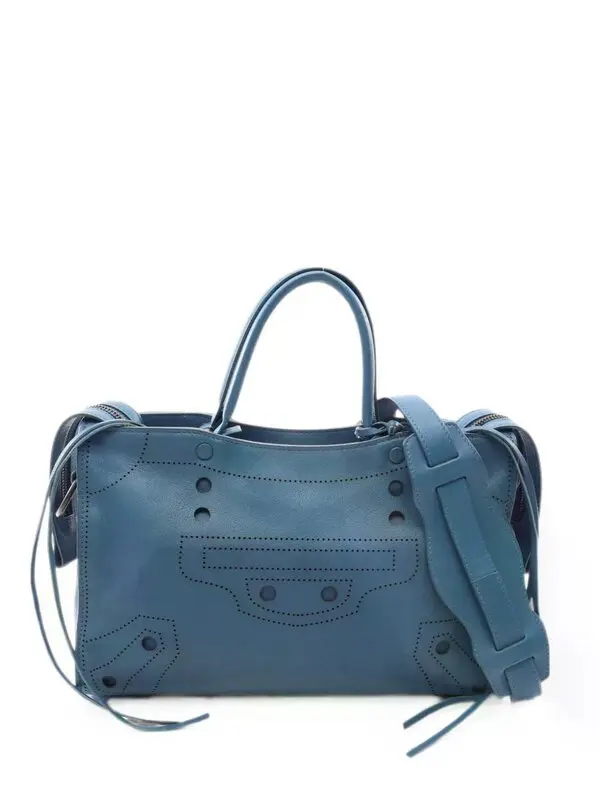 Balenciaga 2010s Blackout City Handbag - Blue