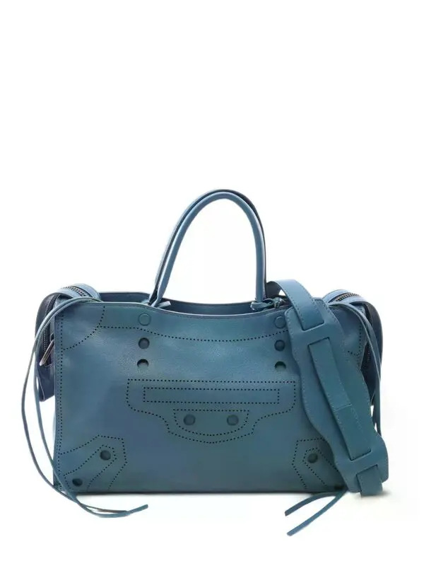 Balenciaga 2010s Blackout City Handbag - Blue