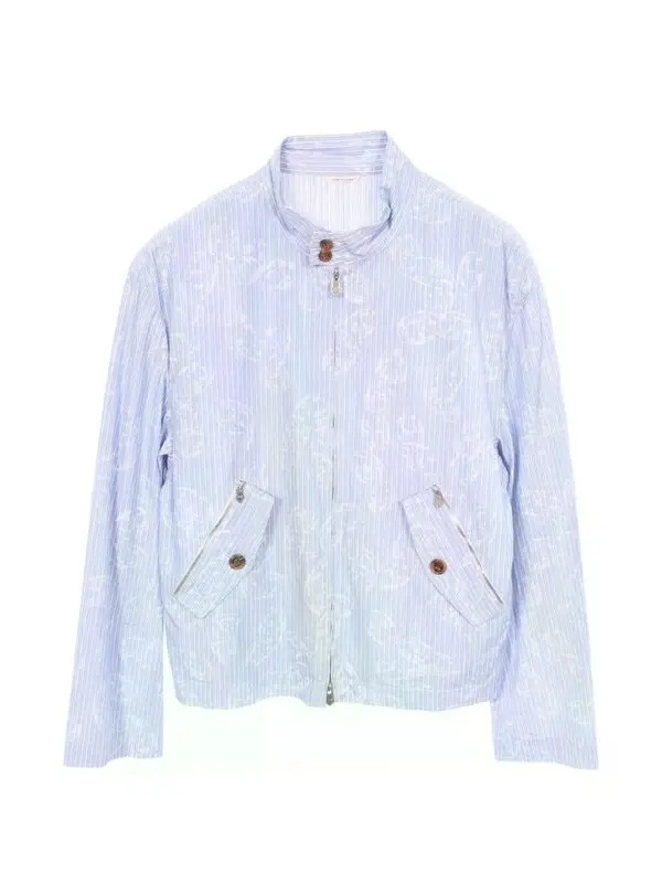 Hermès 2010s Chaîne D'ancre Stripe Jacket - Blue