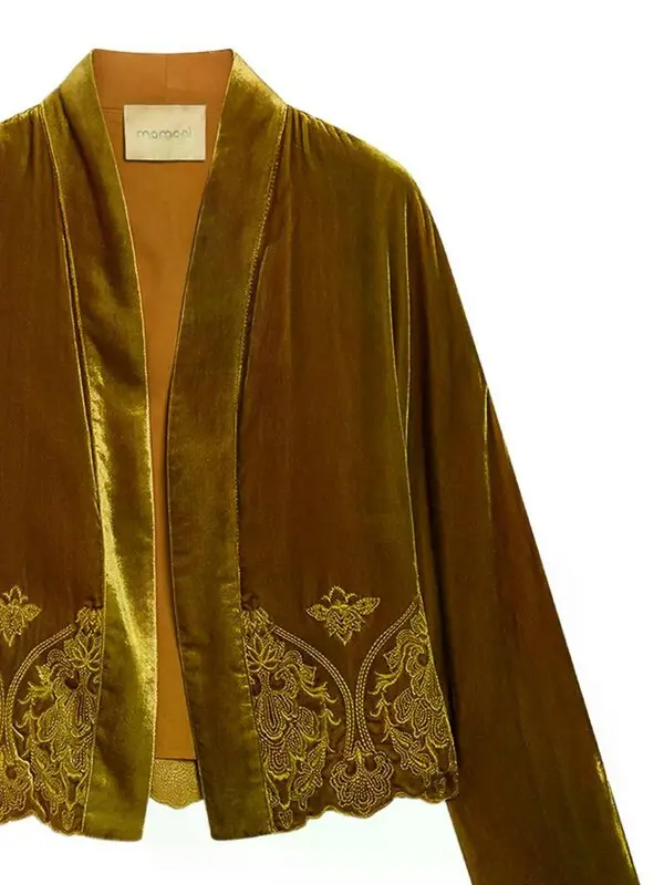 Momoni Asa Spencer Embroidered Velvet Jacket