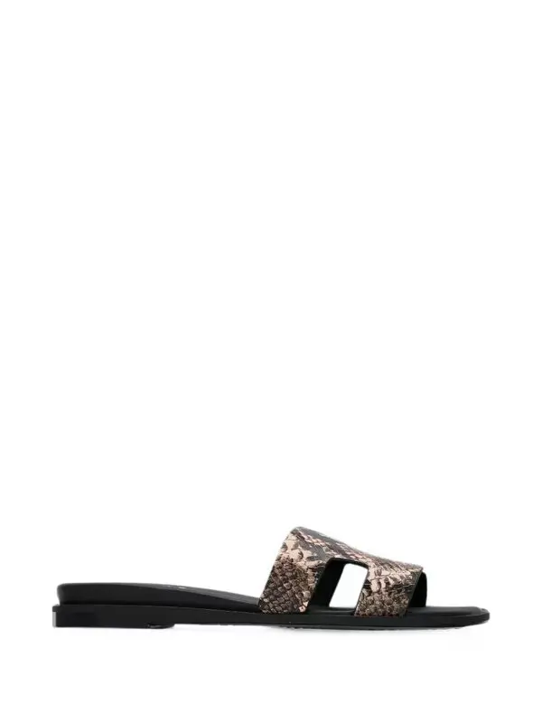 Dkny Columba Snake-effect Sandals - Neutrals